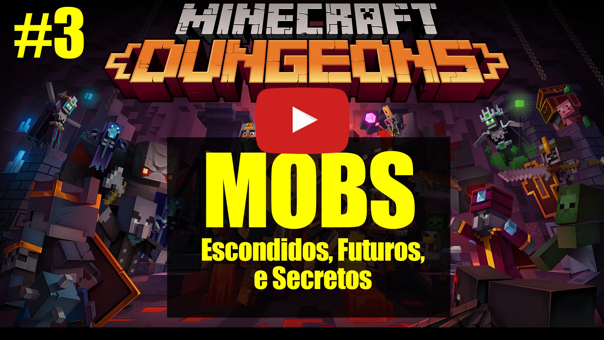 Minecraft Dungeons Mobs Amigos e Inimigos - FabioBmed